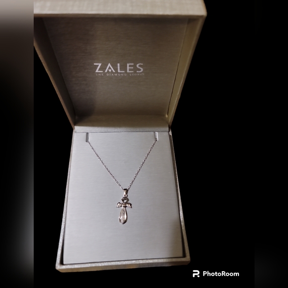 Zales | Jewelry | Zales Diamond Cross Pendant Necklace Marked 925 ...